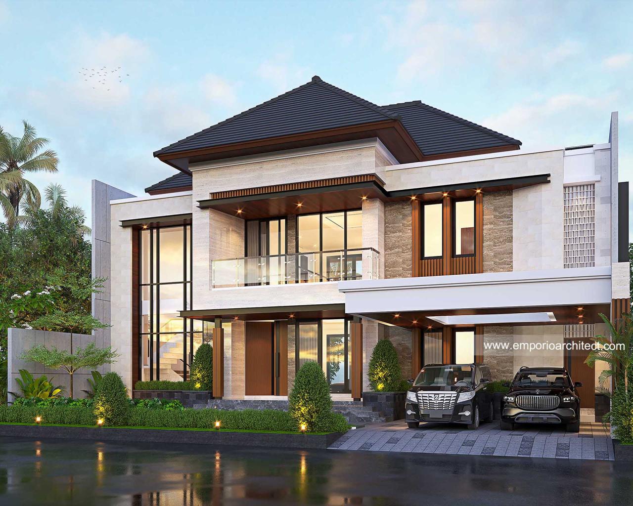 Desain Rumah Style Mediterania Tropis 1 Lantai Urutan Luas Bangunan ...