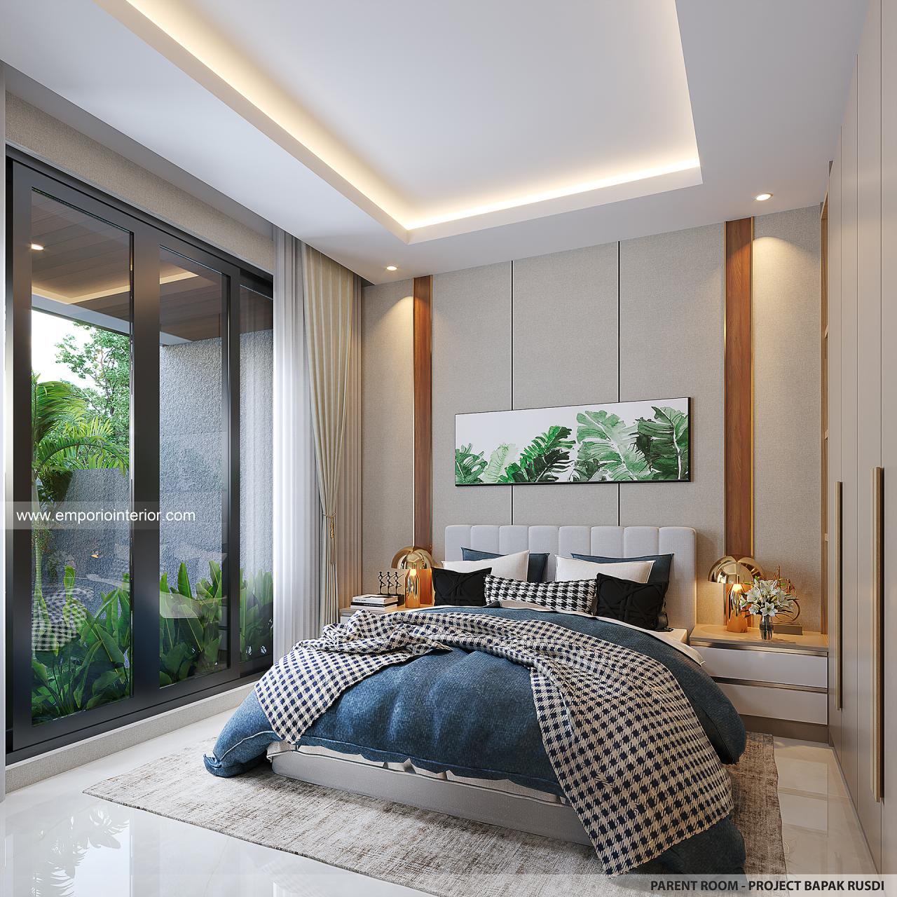Desain Kamar Tidur Orang Tua Rumah Modern 2 Lantai Bapak RSD di Jakarta ...