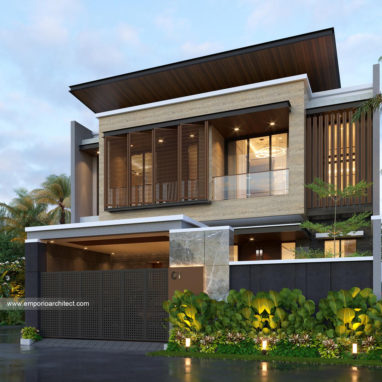 Mr. Tasimin Modern House 2 Floors Design - Bekasi 23999 - Front Facade Design