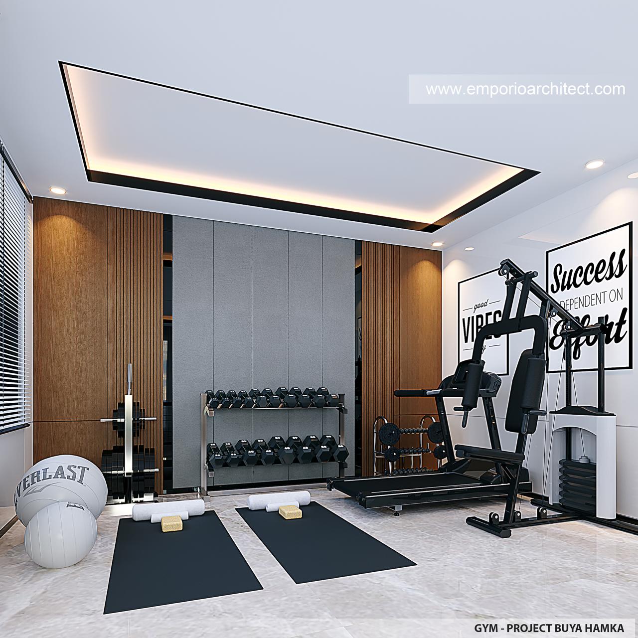 Desain Gym Area Rumah Modern 2 Lantai Bapak BHK di Makassar 30707 ...