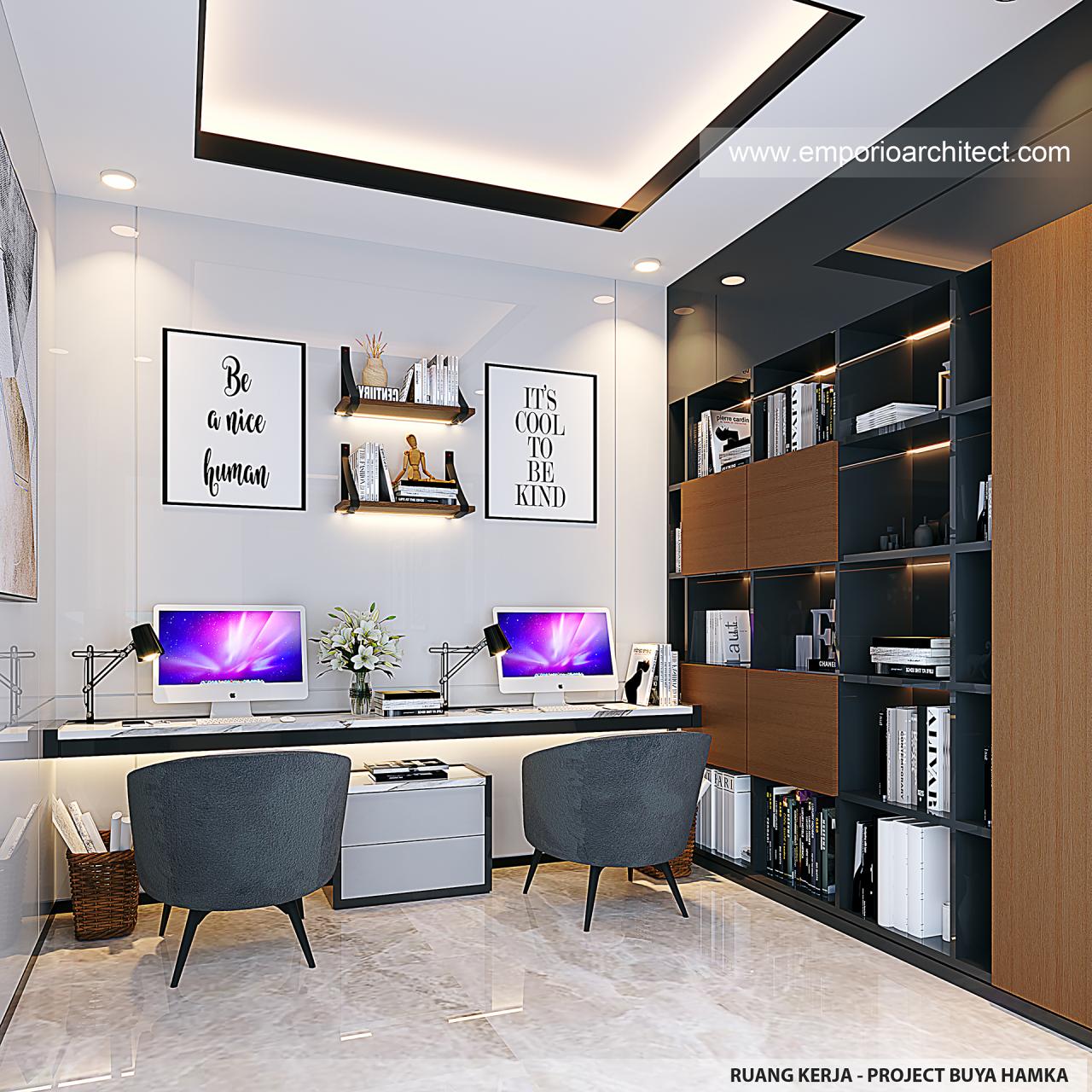 Desain Ruang Kerja Rumah Modern 2 Lantai Bapak BHK di Makassar 30708 ...