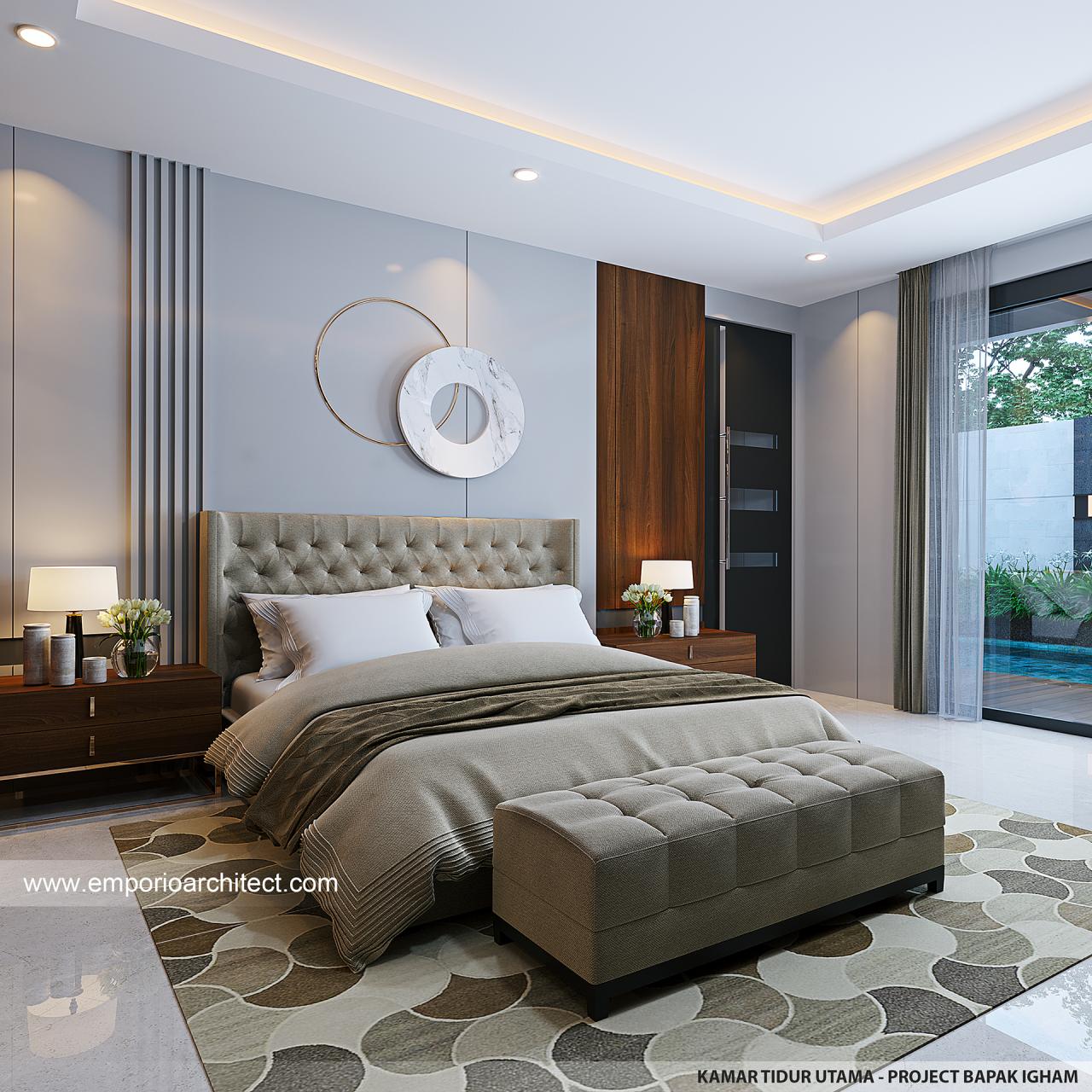 Desain Kamar Tidur Utama Rumah Modern 2 Lantai Bapak IGM di Palembang ...