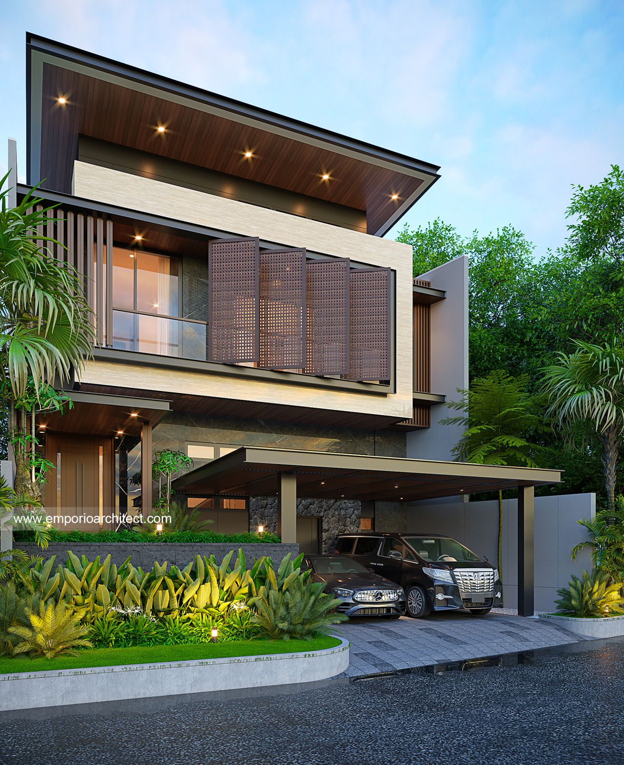 Mrs. LS Modern House 2 Floors Design - Jakarta Utara 43141 - Front ...