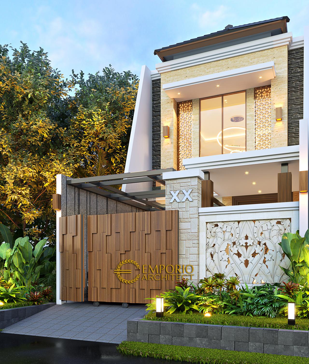 Desain Tampak Depan Dengan Pagar Rumah Modern 2 Lantai Bapak Kris di ...