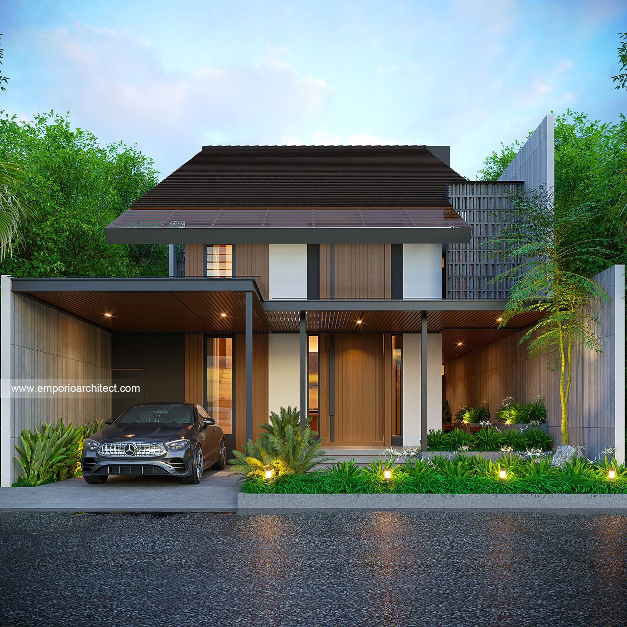 Desain Tampak Depan 3 Rumah Modern 2 Lantai Bapak GBS di Tangerang ...