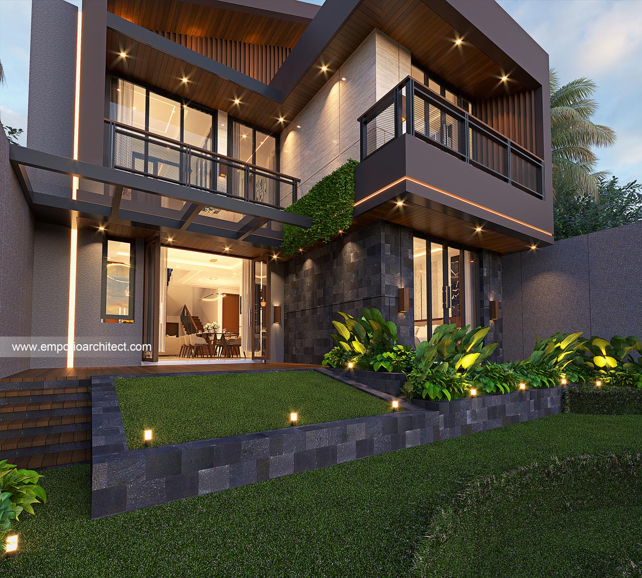 Desain Tampak Detail Belakang Rumah Modern Kontemporer 2 Lantai Bapak ...