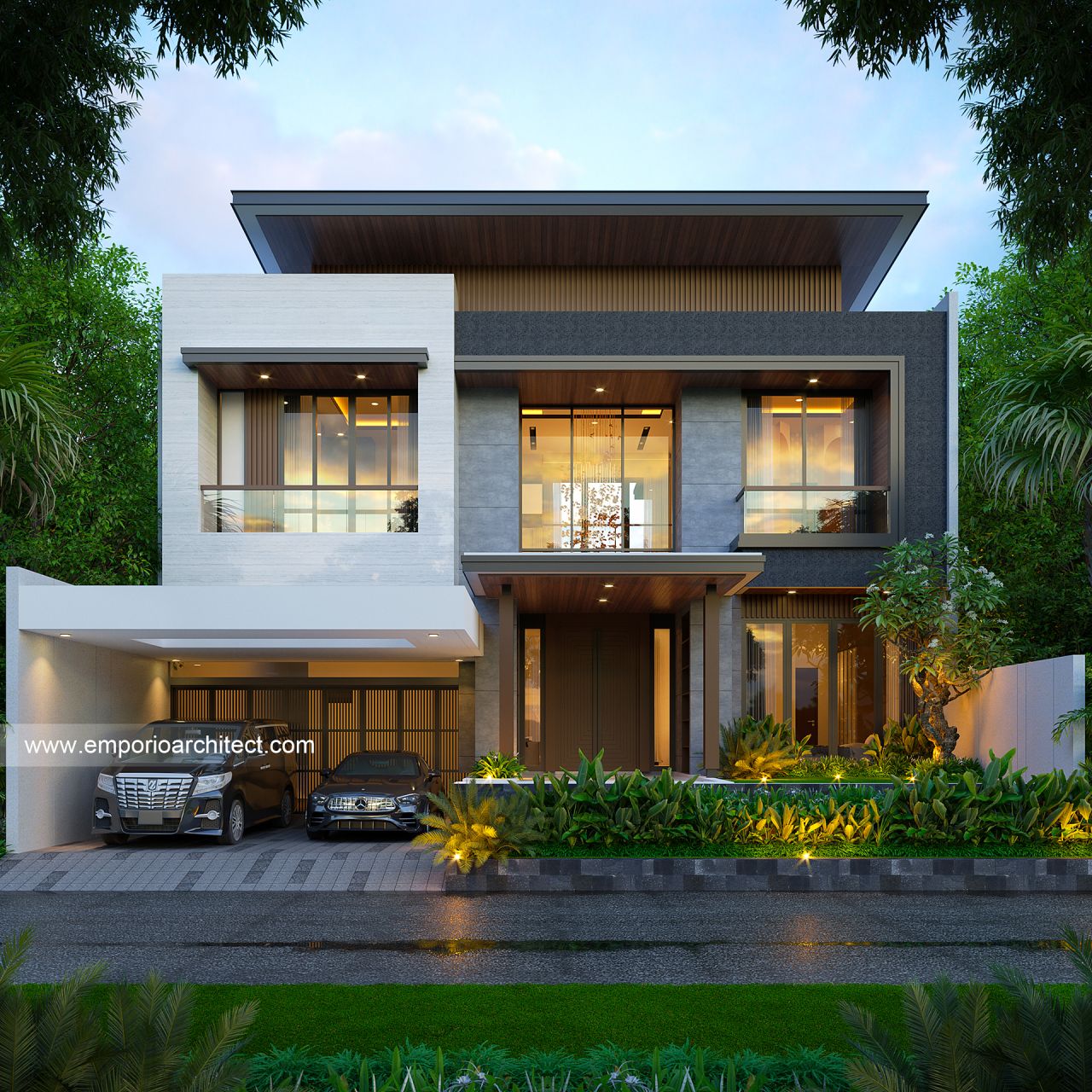 Desain Tampak Depan 3 Rumah Modern 2 Lantai Bapak PLM di Balikpapan ...