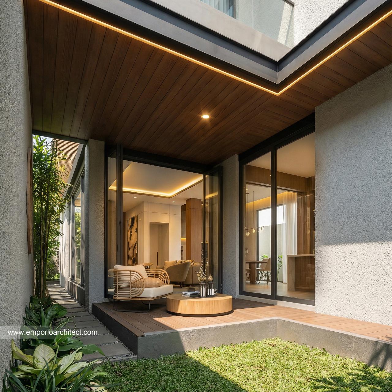 Desain Tampak Belakang Rumah Modern 2 Lantai Ibu SYL di Cengkareng ...