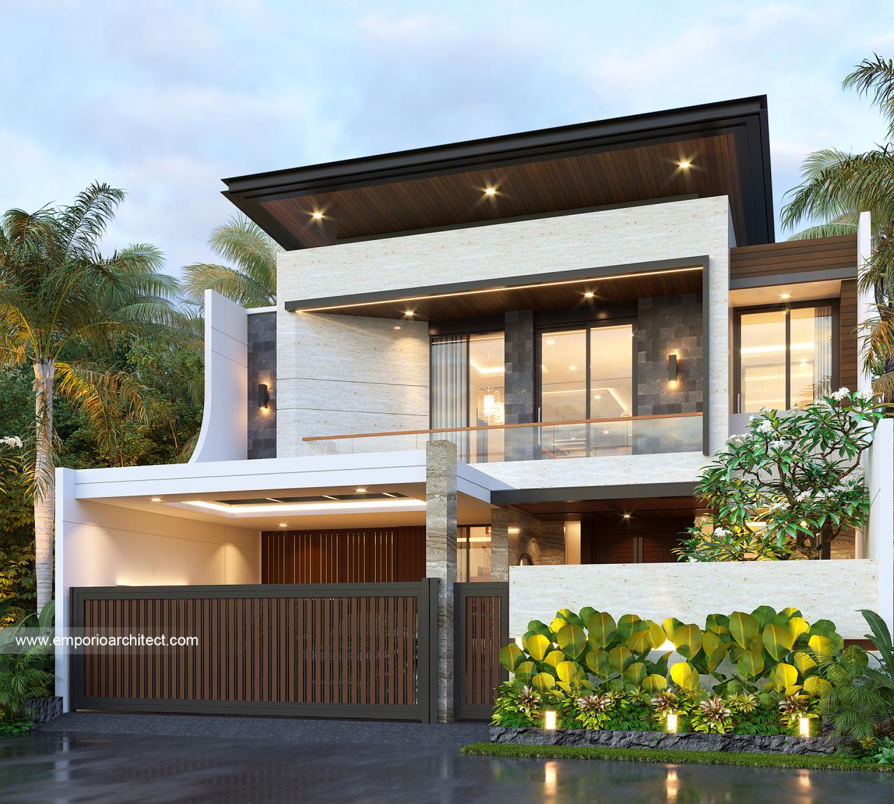 Desain Tampak Depan Dengan Pagar Rumah Modern 2 Lantai Mr. AA di ...