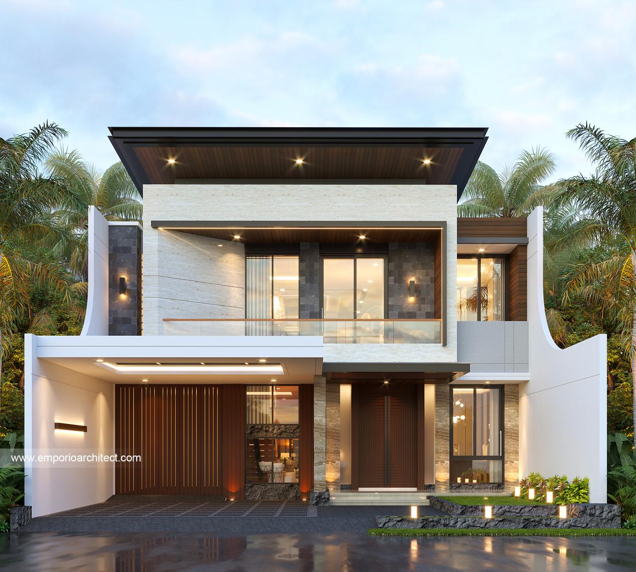 Desain Tampak Depan 3 Rumah Modern 2 Lantai Mr. AA di Bandung, Jawa ...