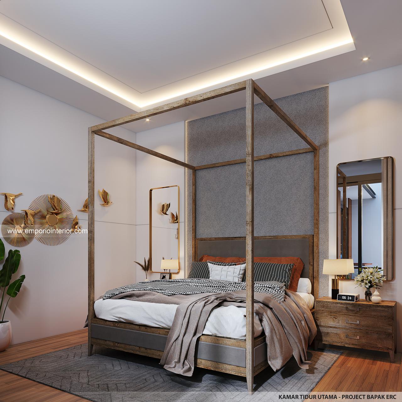 Desain Kamar Tidur Utama Rumah Modern 2 Lantai Bapak ERC di Jawa Barat ...