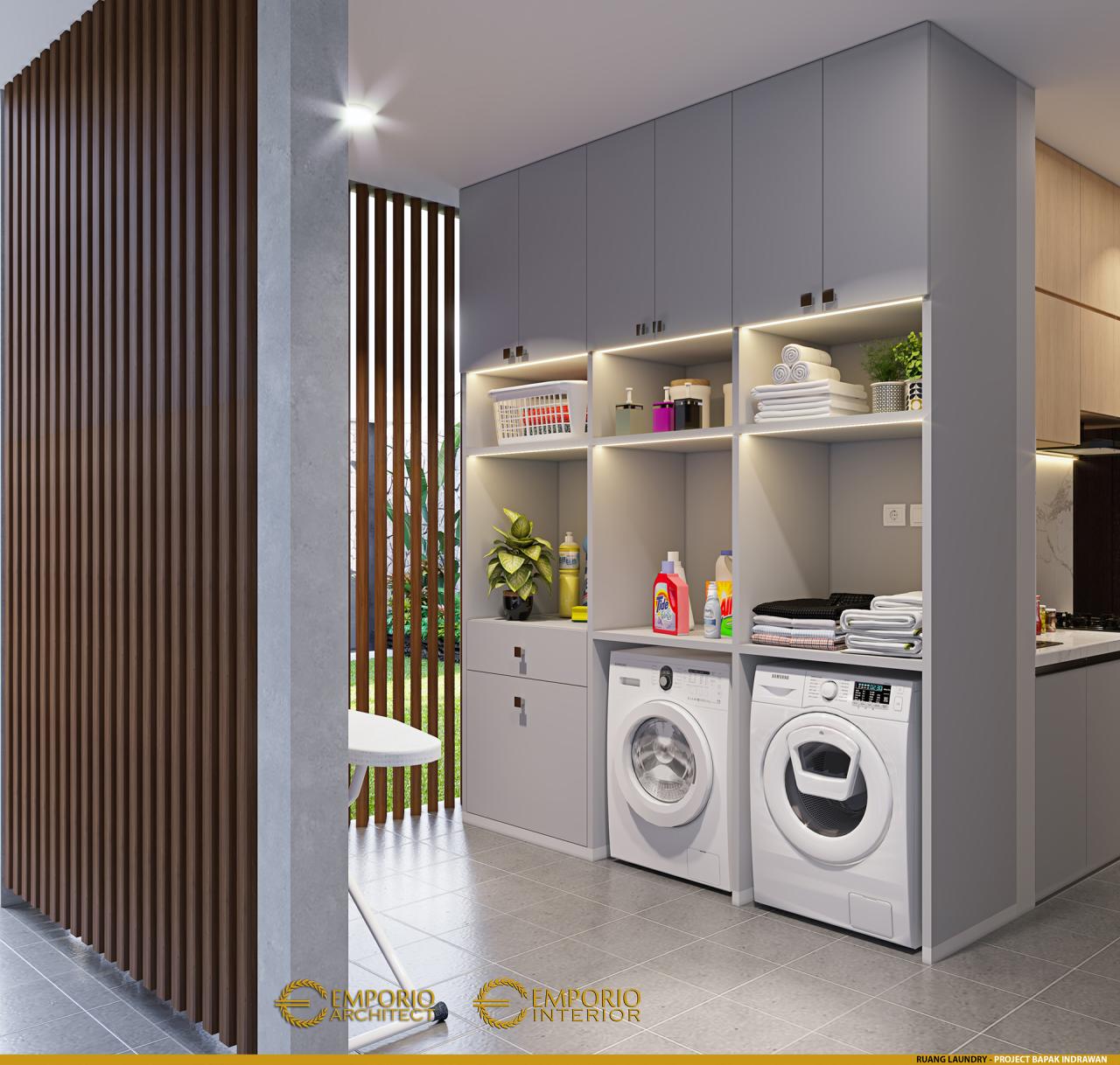 Desain Ruang Laundry Rumah Modern 2 Lantai Bapak IDW di Bandung, Jawa ...