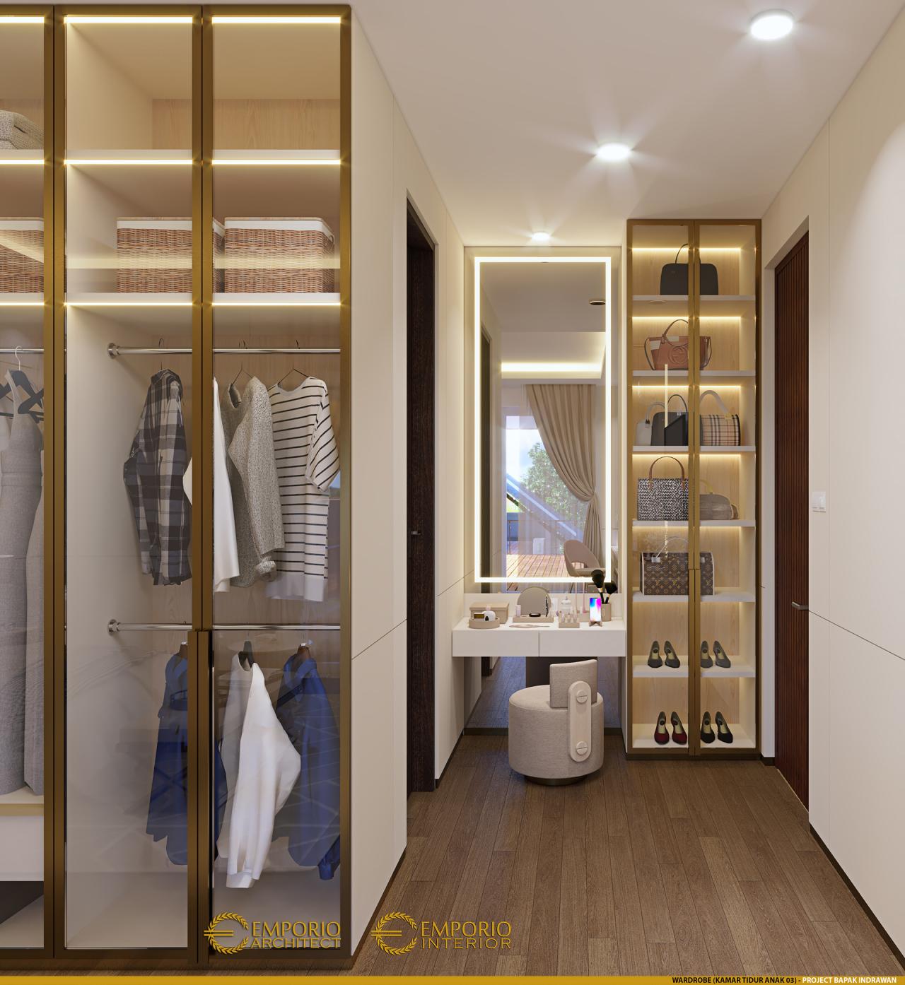 Desain Wardrobe Kamar Tidur Anak 3 Rumah Modern 2 Lantai Bapak IDW di ...