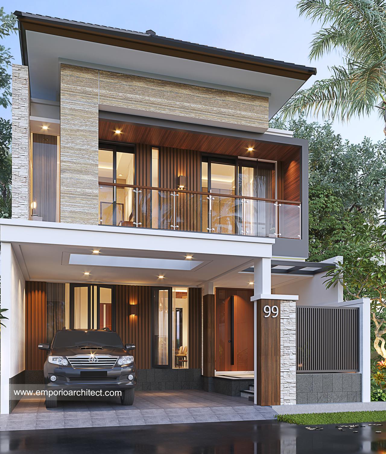 Desain Tampak Depan Dengan Pagar Rumah Modern 2 Lantai Mr. TM di ...