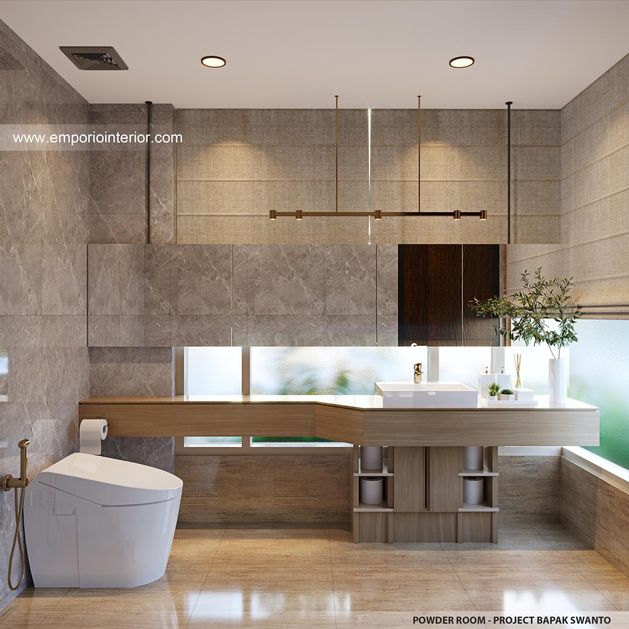 Desain Toilet Tamu Rumah Modern 2 Lantai Bapak SWT di Tangerang, Banten ...