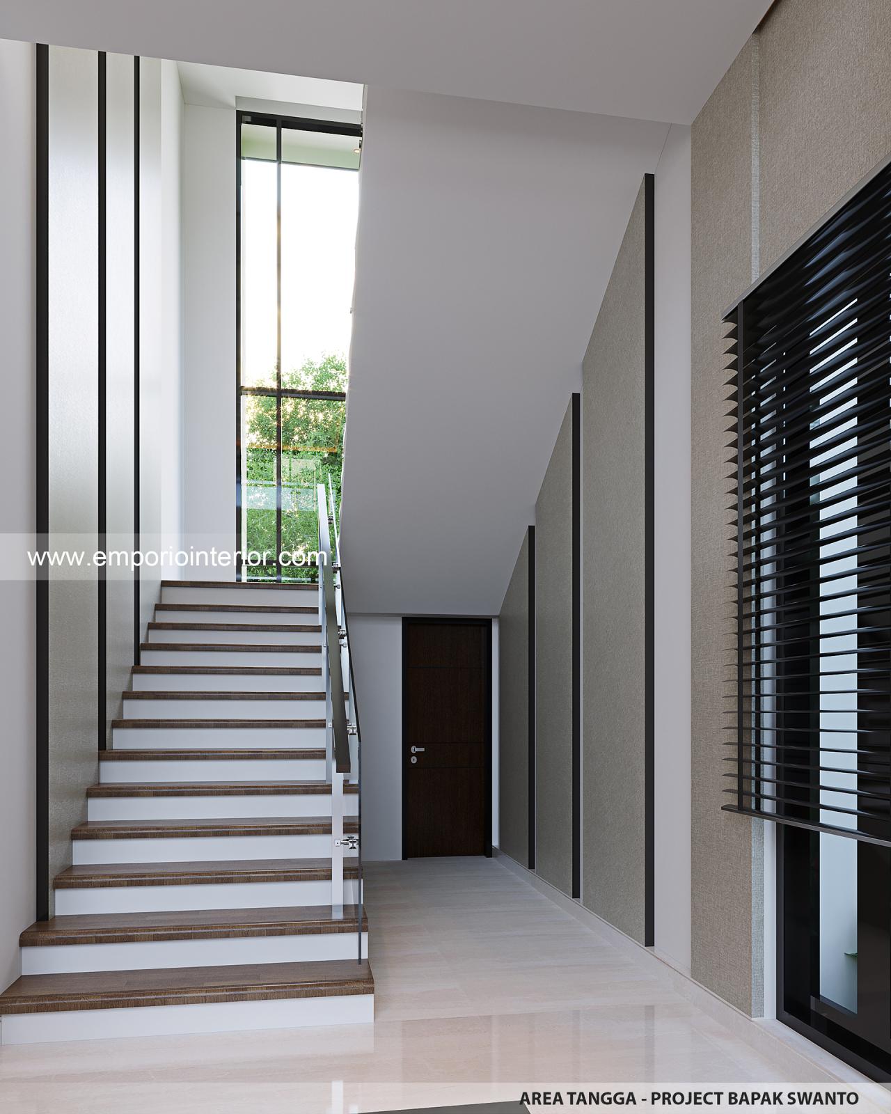 Desain Area Tangga Rumah Modern 2 Lantai Bapak SWT di Tangerang, Banten ...