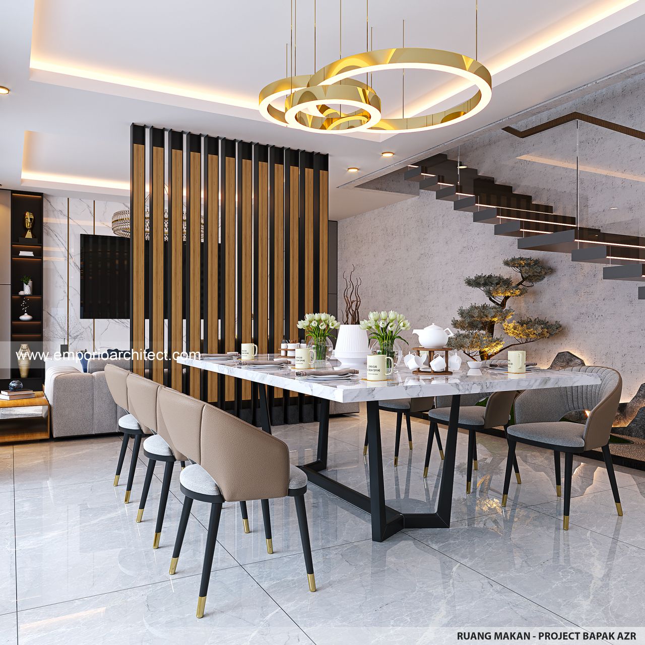 Desain Ruang Makan Rumah Modern 2 Lantai Bapak AZR di Bandung 44182 ...