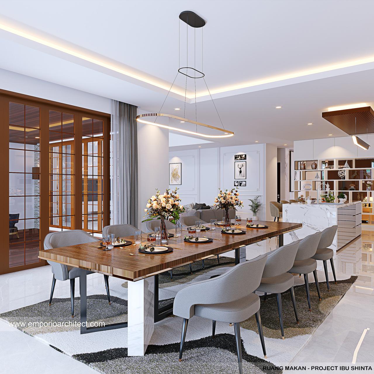 Desain Ruang Makan Rumah Modern 2 Lantai Ibu SNT di Purwokerto 27473 ...