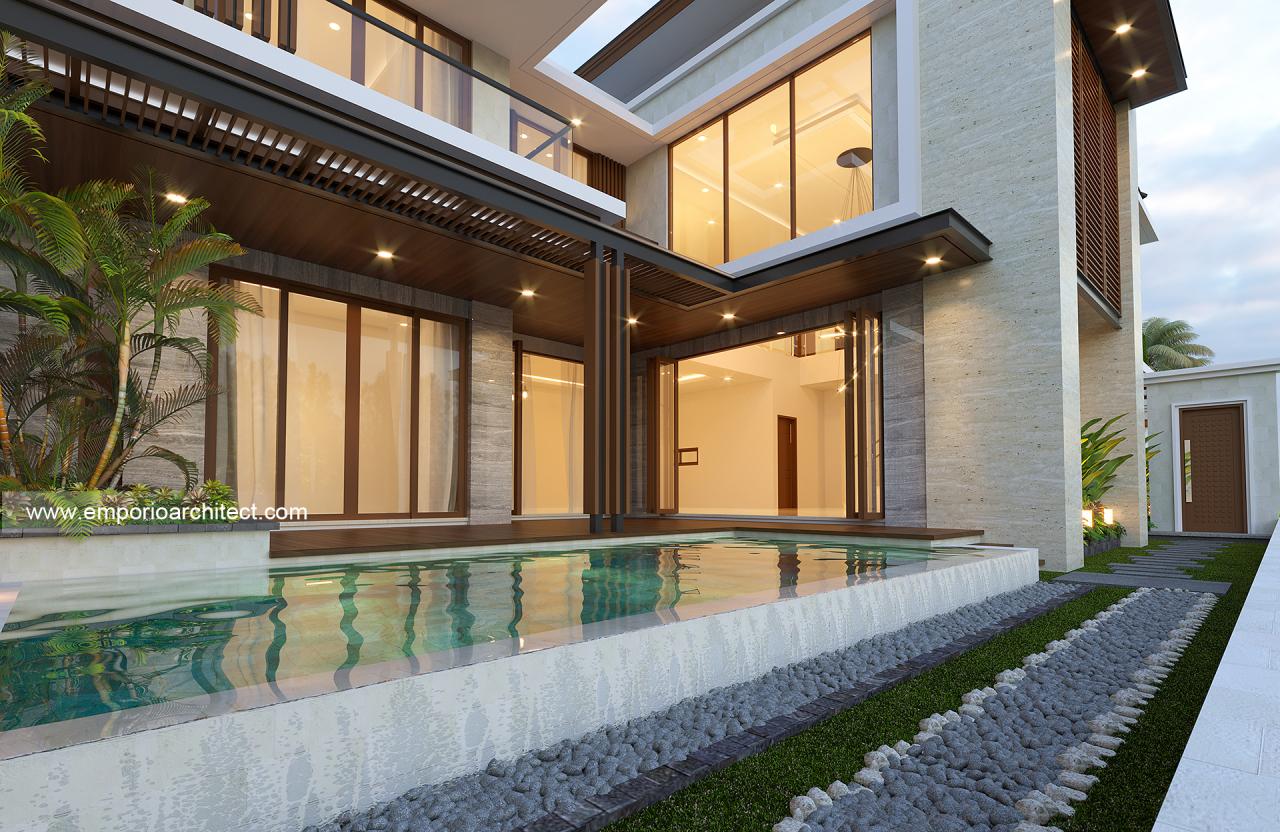 Desain Tampak Detail Belakang Rumah Modern 2.5 Lantai Bapak Ardi di ...