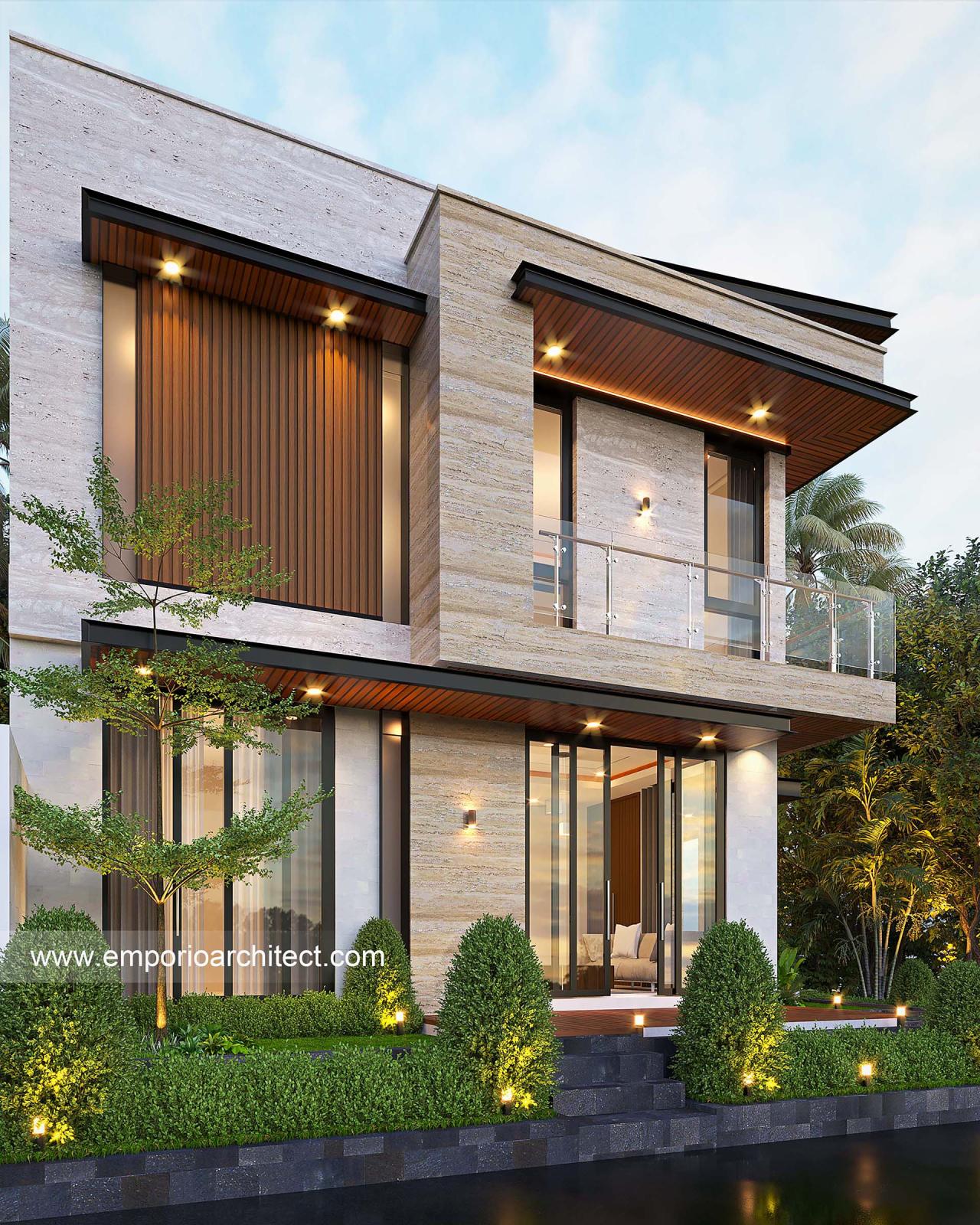 Desain Tampak Samping Rumah Modern 2.5 Lantai Bapak FLX di Jakarta ...