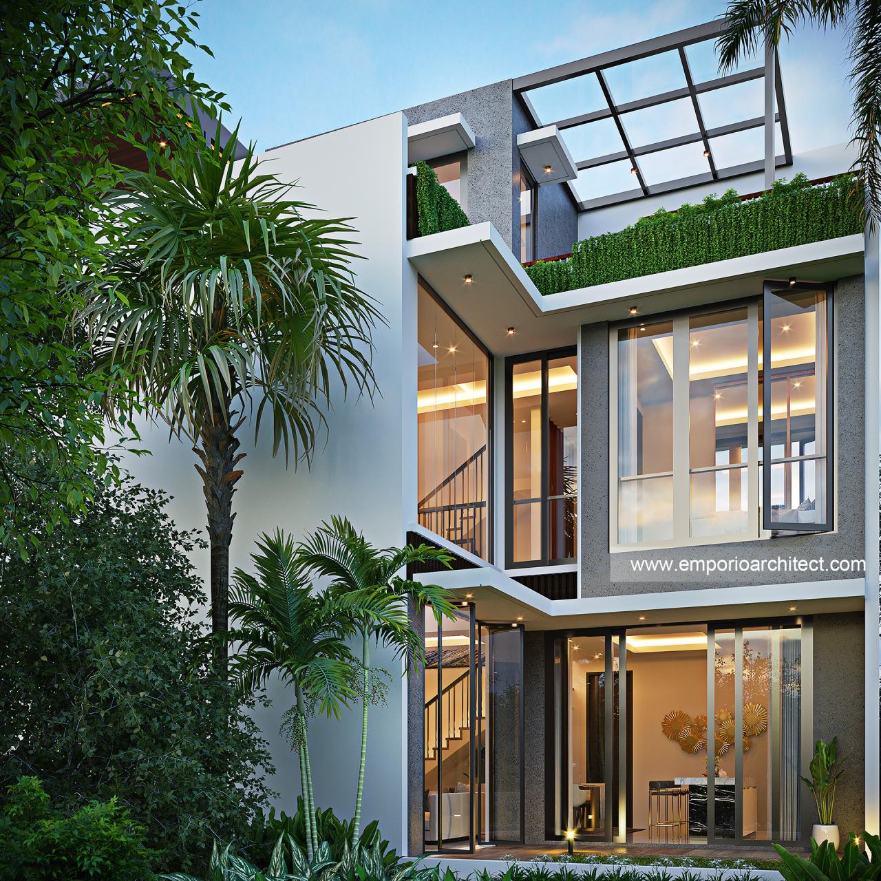 Desain Tampak Belakang Rumah Modern 2.5 Lantai Ibu FKA di Jakarta 31004 ...