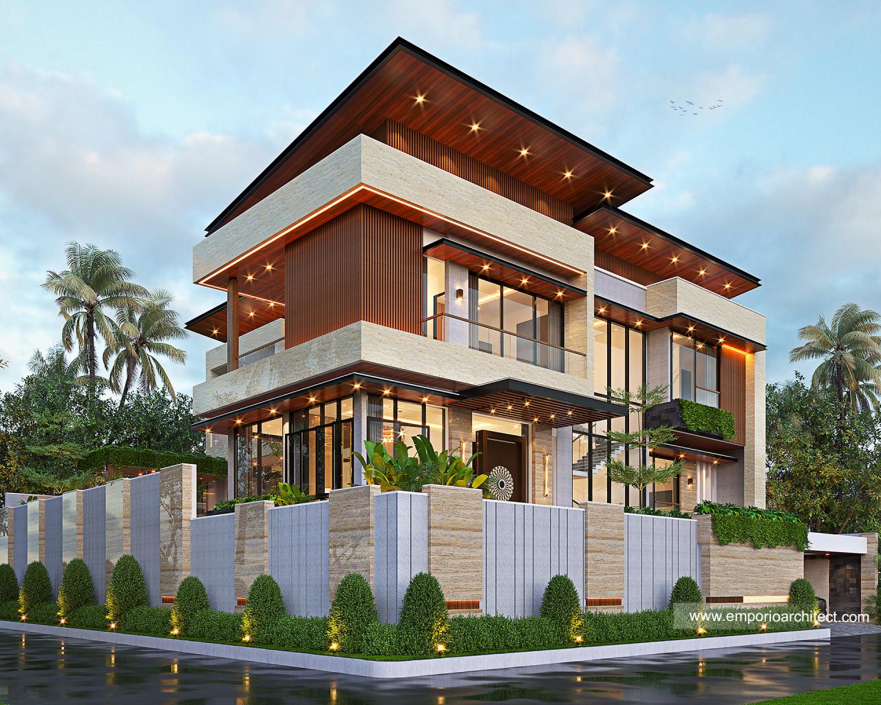 Desain Tampak Hook Rumah Modern 2.5 Lantai Bapak BBG di BSD, Tangerang ...