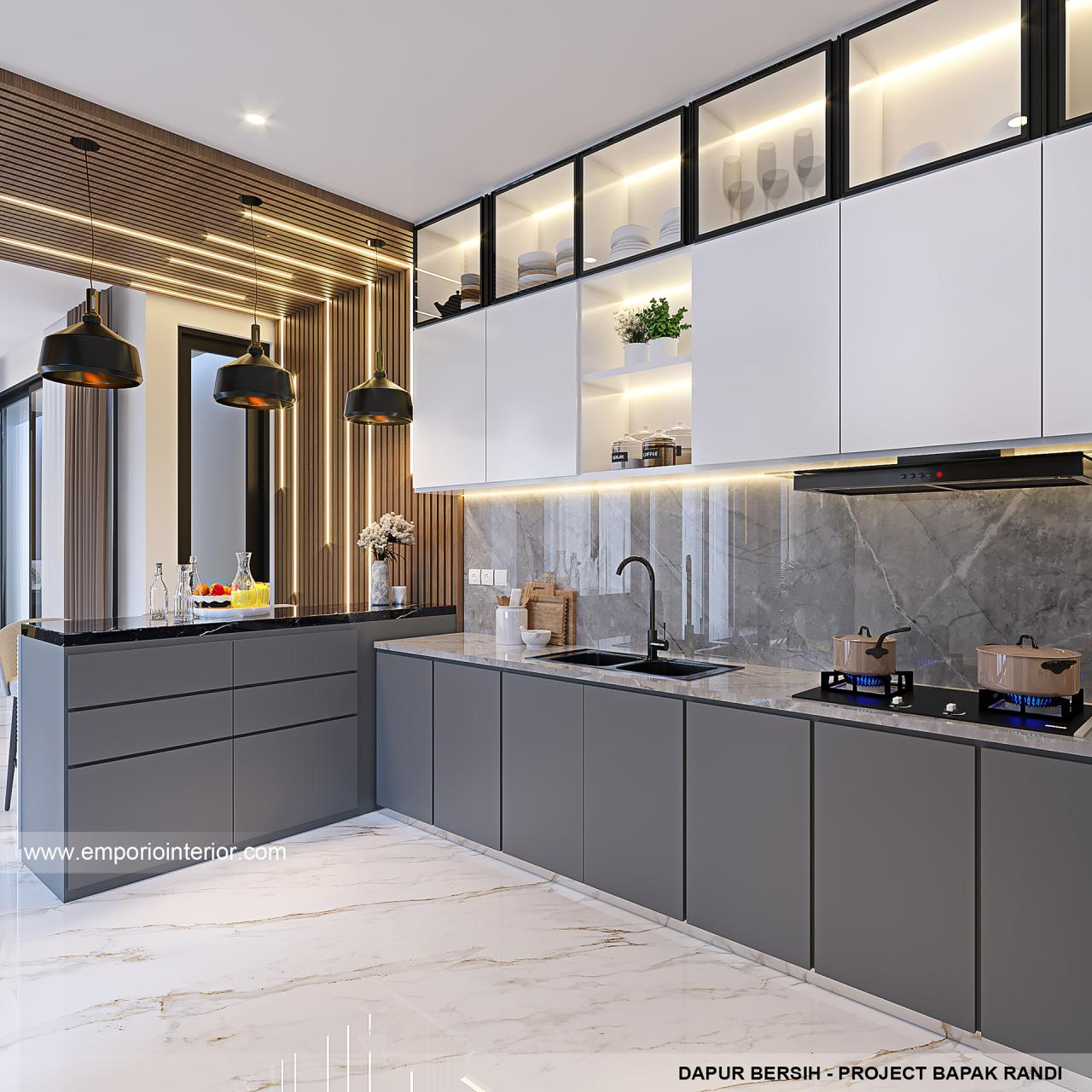 Desain Dapur Bersih Rumah Modern 2.5 Lantai Bapak RDI di Bandung 33275 ...