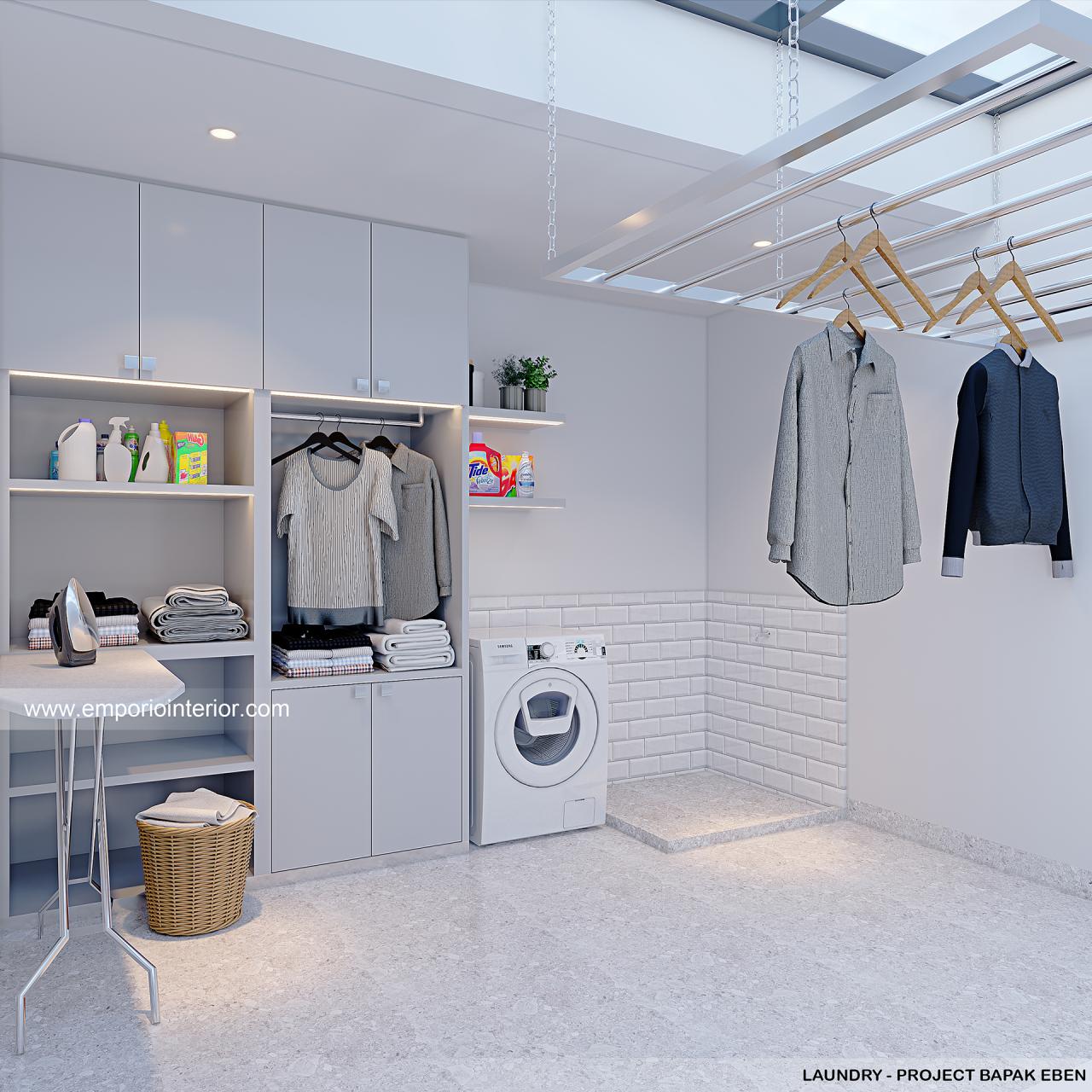 Desain Laundry Rumah Modern 2.5 Lantai Bapak EBN di Jakarta 25906 ...
