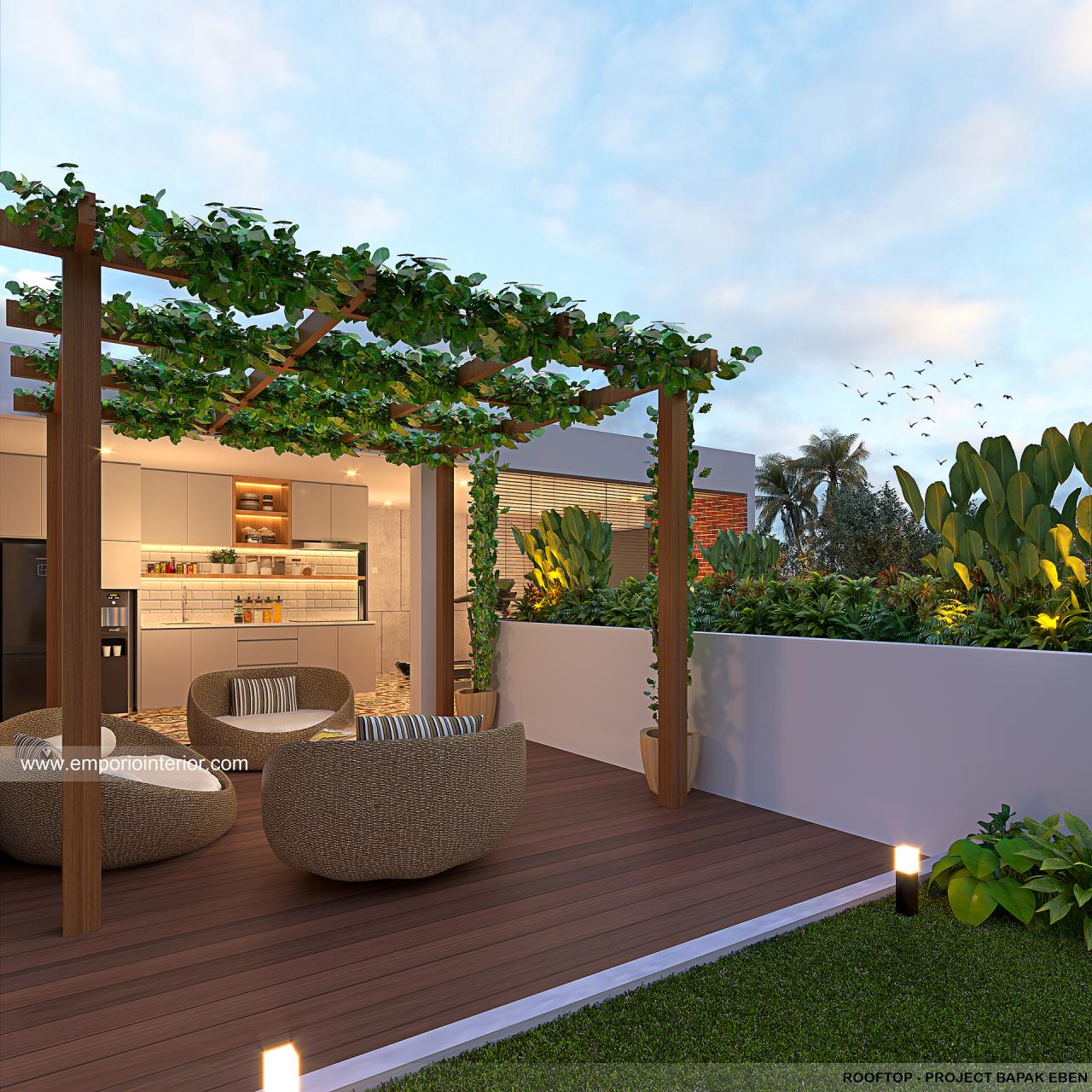 Desain Rooftop Rumah Modern 2.5 Lantai Bapak EBN di Jakarta 25909 ...