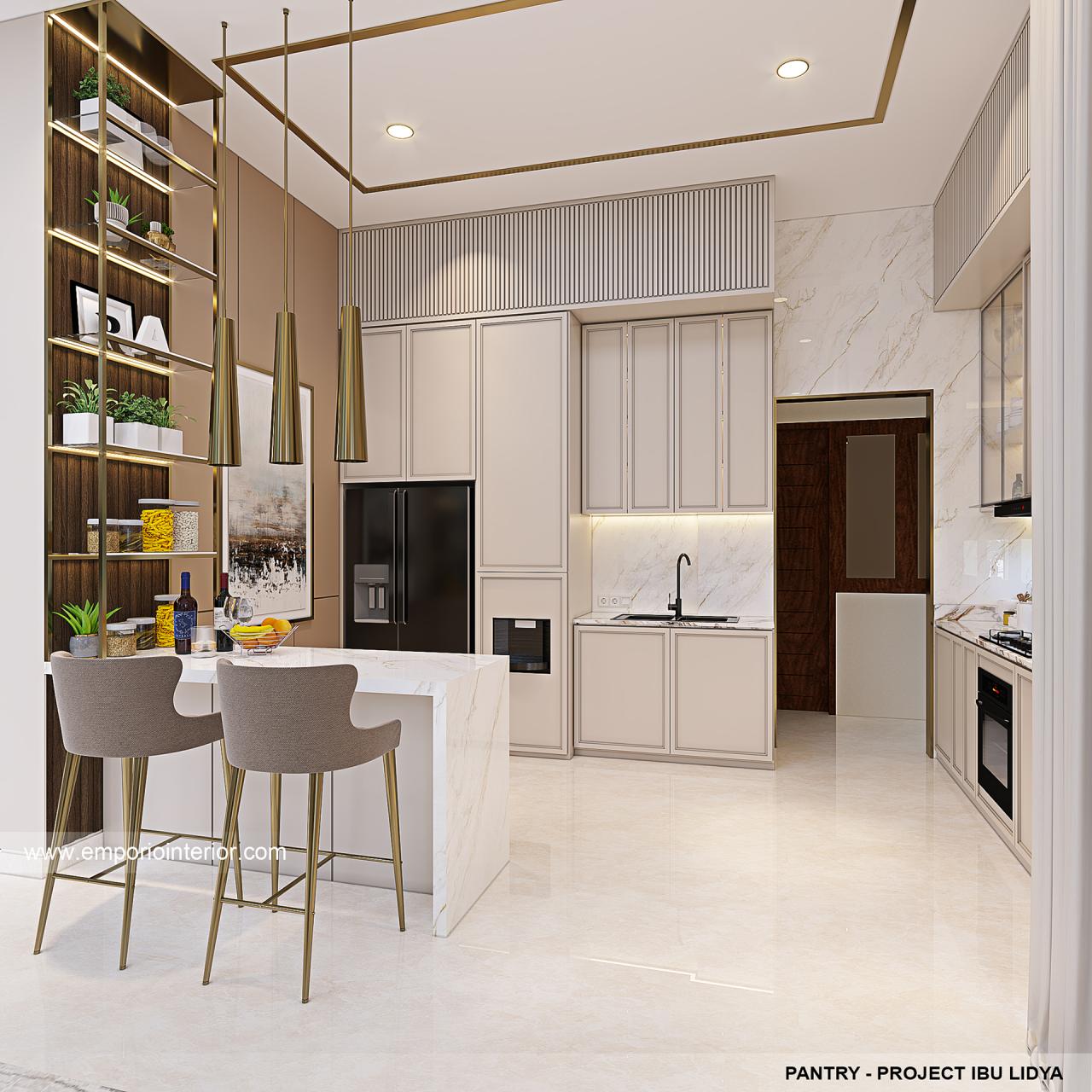 Desain Pantry Rumah Modern 2.5 Lantai Mrs. LDY 1356 di Jakarta 35060 ...