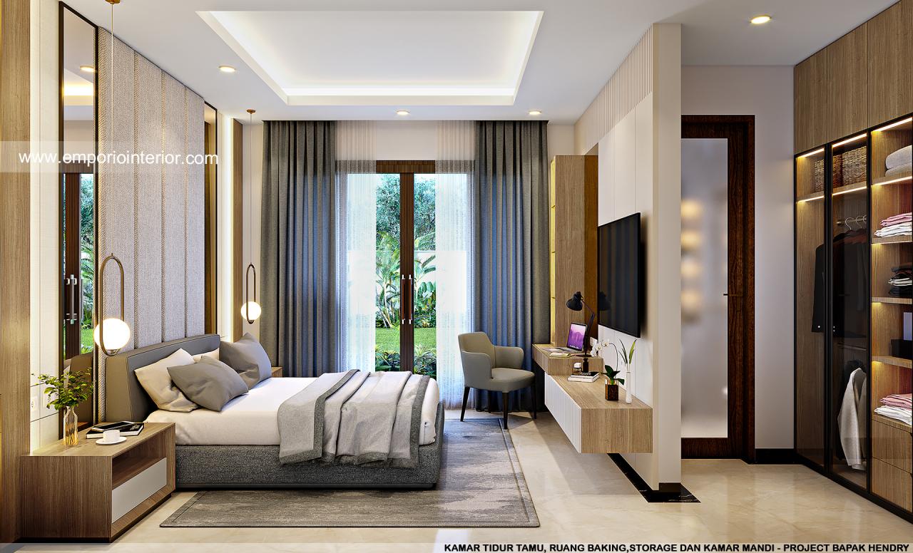 Desain Kamar Tidur Tamu Rumah Modern 2.5 Lantai Bapak Hendry di ...