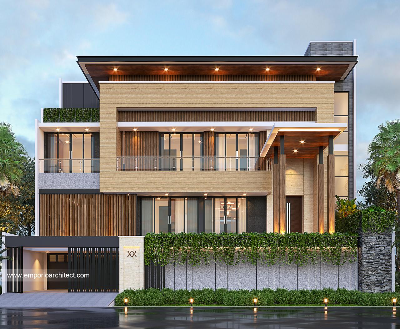Desain Tampak Depan 3 Rumah Modern 2.5 Lantai Bapak SYF di Jakarta ...