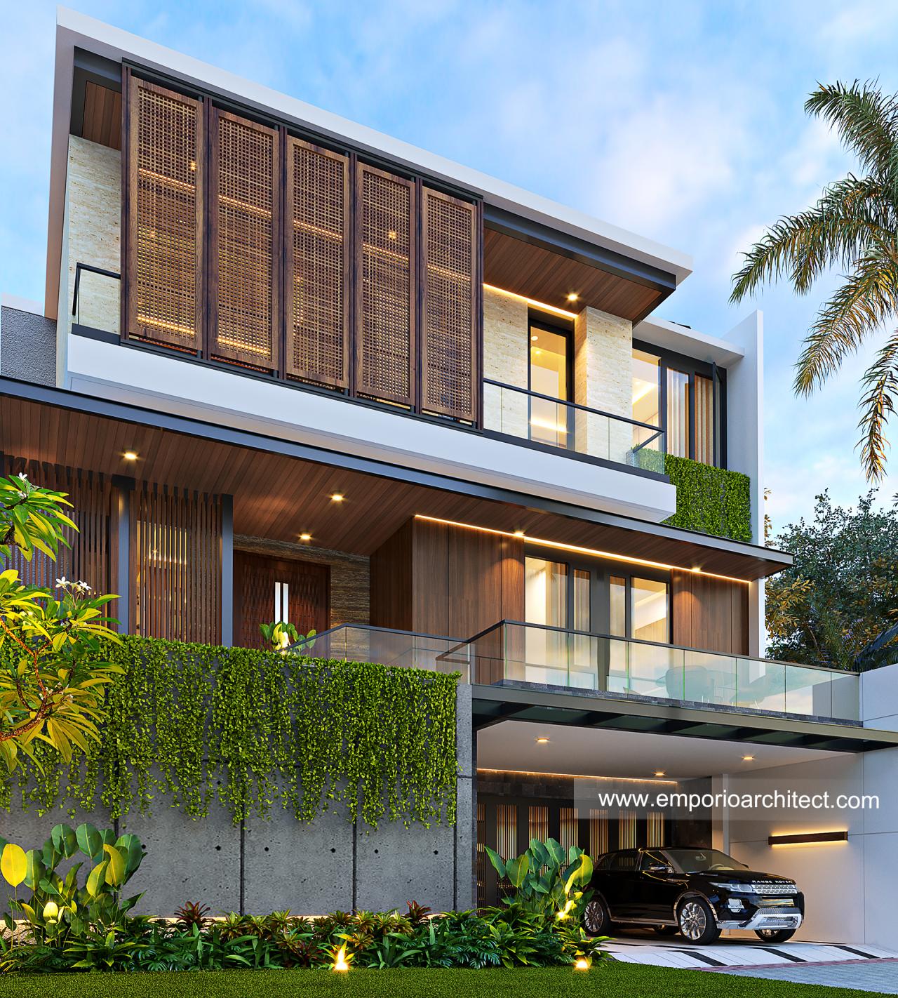 Desain Tampak Depan 4 Rumah Modern 3 Lantai Mrs. MYM di Jakarta 28803 ...