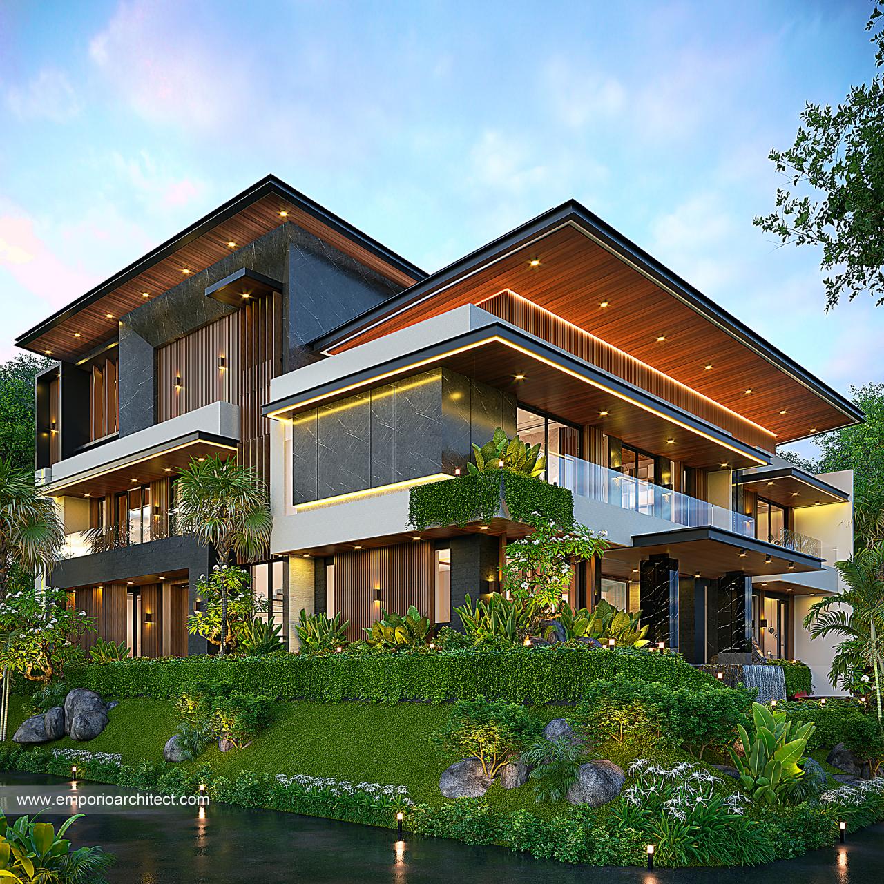 Desain Tampak Hook Rumah Modern 2.5 Lantai Bapak DRS Type B di Bandung ...