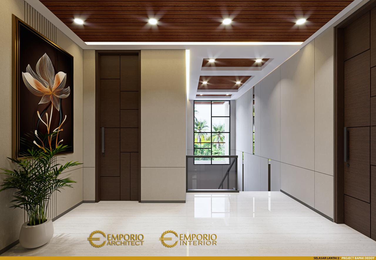 Desain Selasar Lantai 2 Rumah Modern 2.5 Lantai Bapak Deddy di Jakarta ...