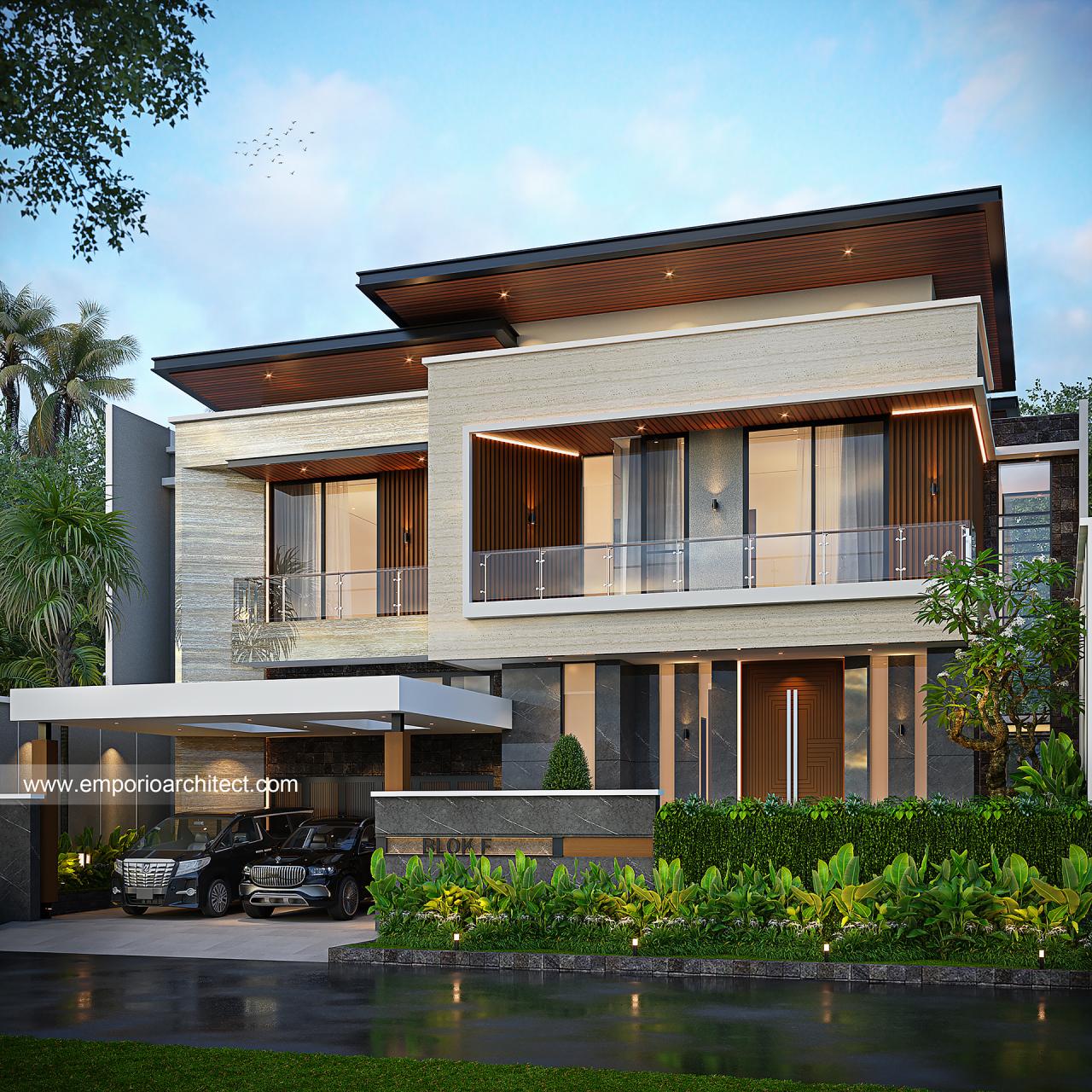 Mrs. STL 2052 Modern House 2.5 Floors Design - Jakarta 33052 - Facade ...