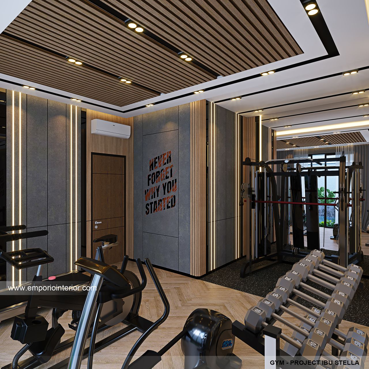 Desain Ruang Gym Rumah Modern 2.5 Lantai Ibu STL di Jakarta 39365 ...