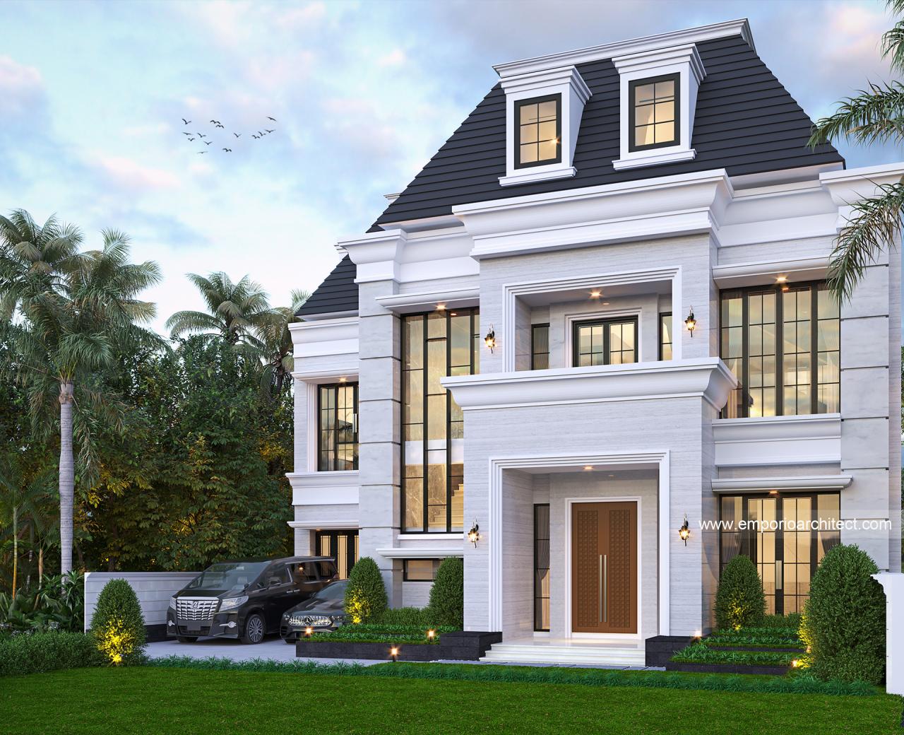 Mrs. DLM 1422 Classic Modern House 2.5 Floors Design - Bandung