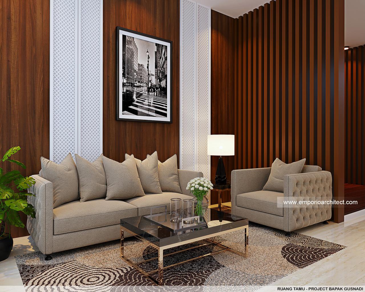 Desain Ruang Tamu Rumah Modern 2.5 Lantai Bapak Gusnadi di Bandung - # ...