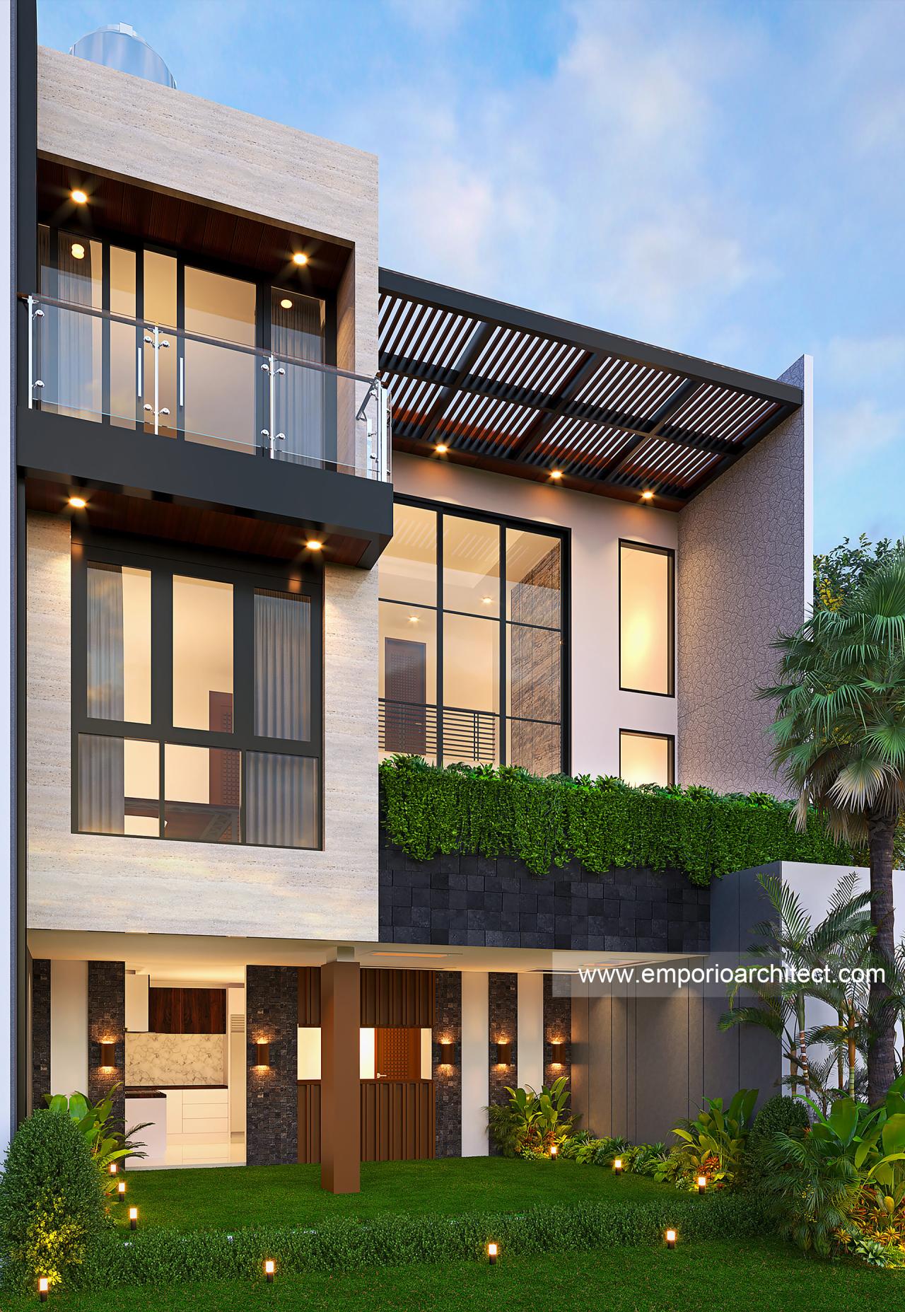 Desain Tampak Belakang Rumah Modern 2.5 Lantai Bapak Gusnadi di Bandung ...
