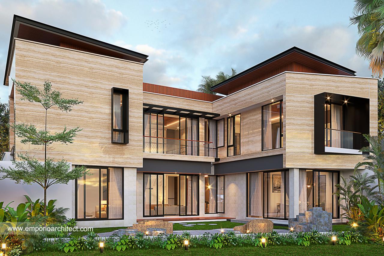 Desain Tampak Belakang Rumah Modern 3 Lantai Ibu Margaret di Jakarta ...