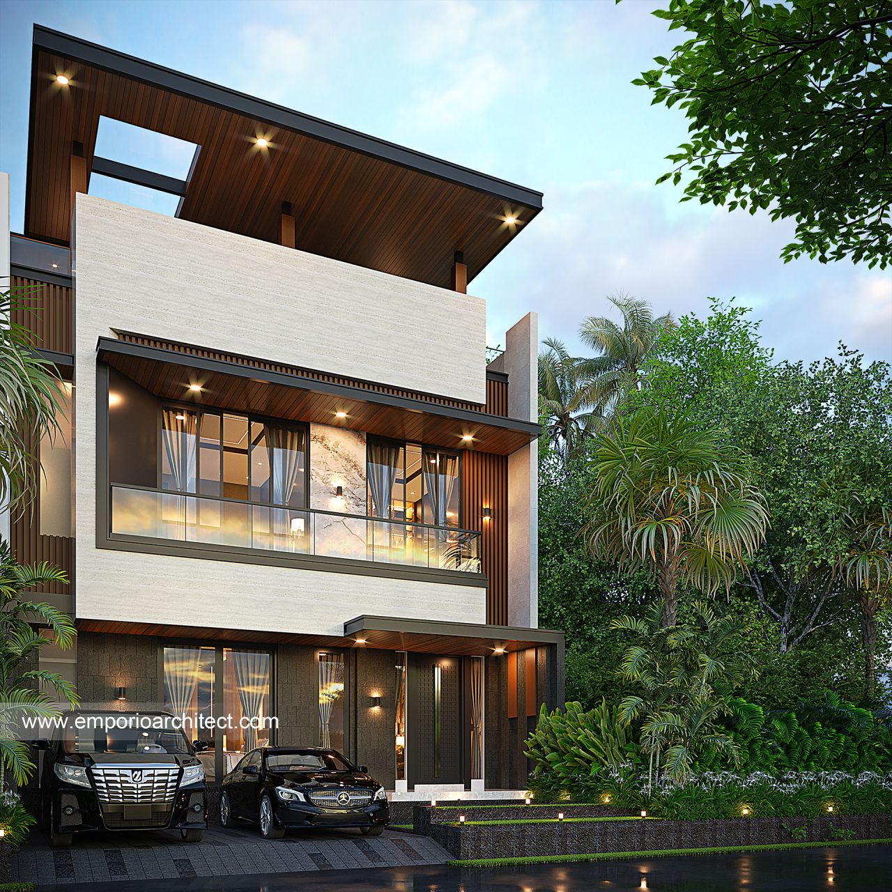 Desain Tampak Depan 3 Rumah Modern 3 Lantai Ibu JL di Samarinda 37251 ...