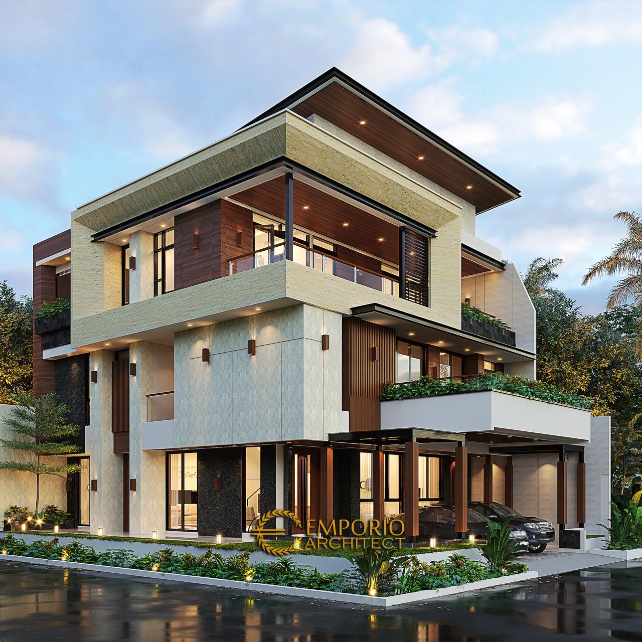 Desain Tampak Hook Rumah Modern 3 Lantai Bapak BDN di Jakarta Barat ...