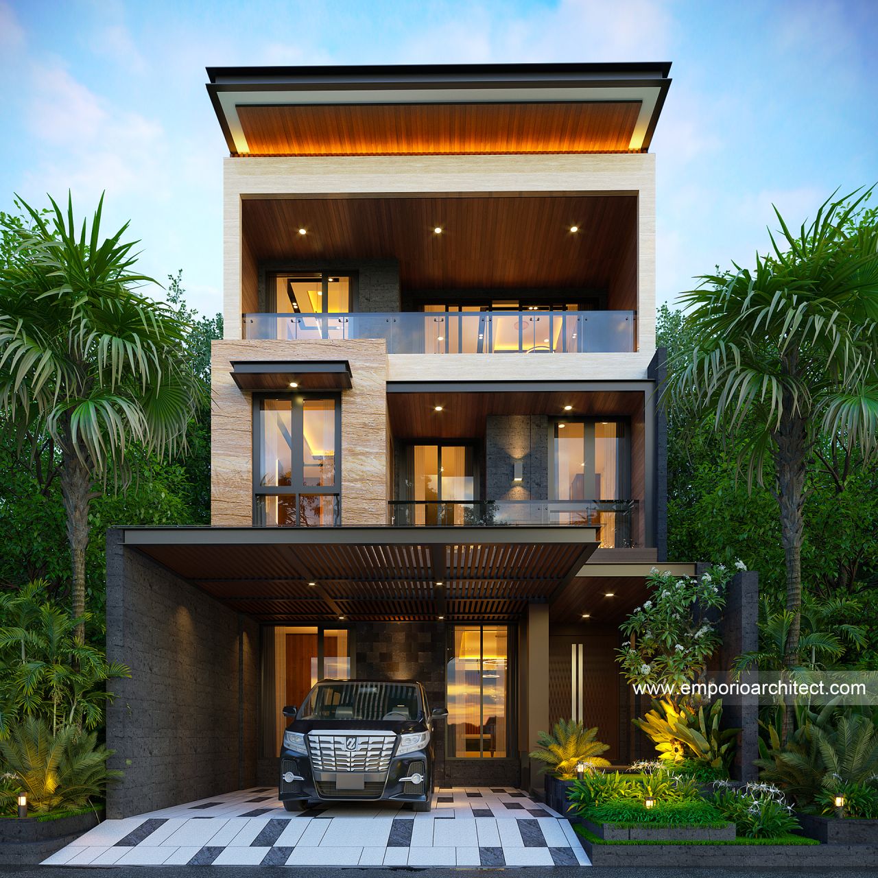 Desain Rumah Modern 3 Lantai Ibu STL 1754 di Jakarta