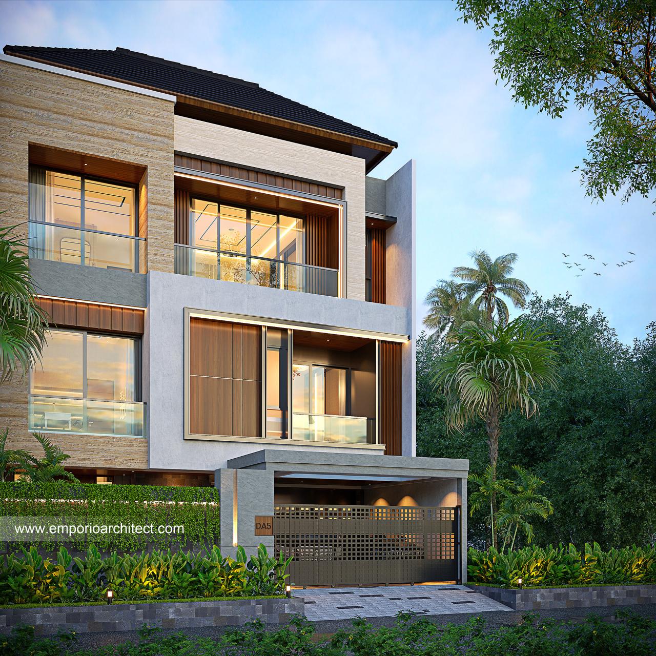 Desain Tampak Depan Dengan Pagar Rumah Modern 3 Lantai Bapak AGS di ...