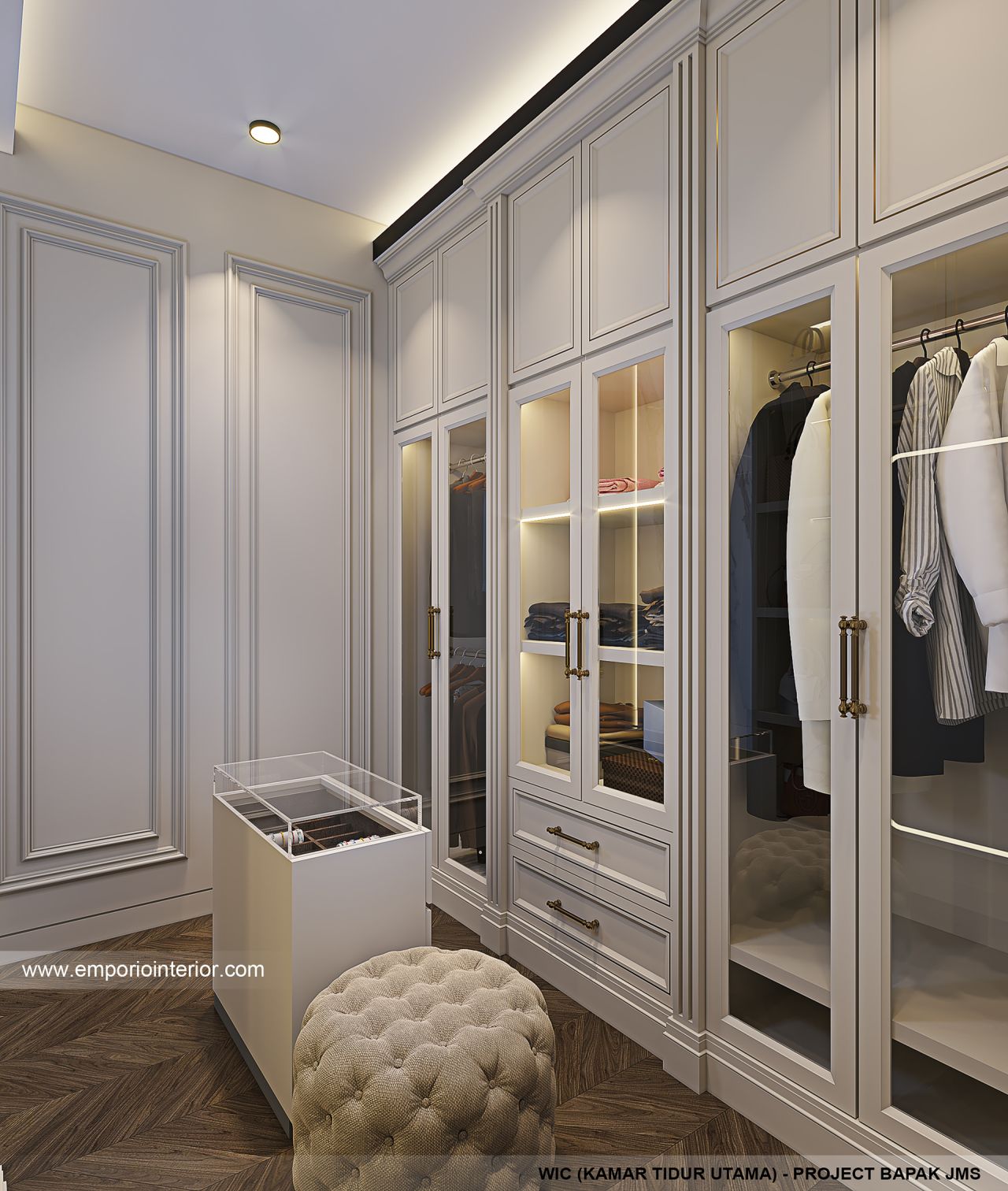 Desain WIC Kamar Tidur Utama Rumah Modern 3 Lantai Bapak JMS di Jayapura, Papua 43781 - Desain ...