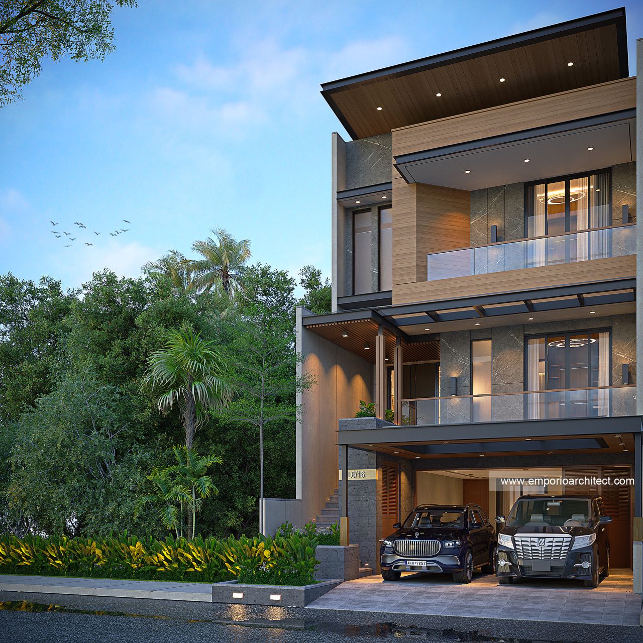 Desain Rumah Modern 3 Lantai Bapak YDH 1871 di Jakarta Barat