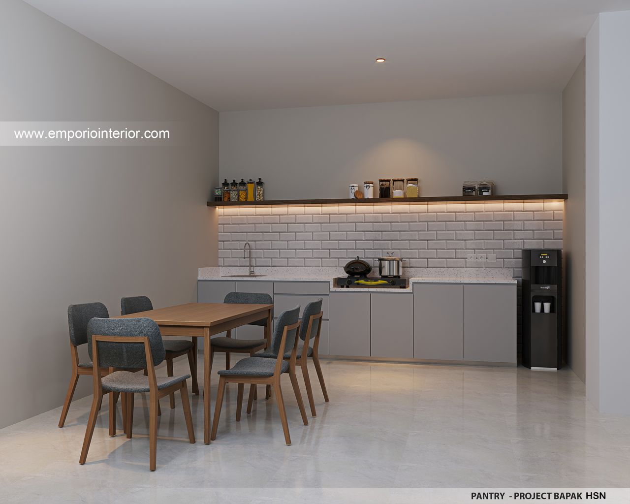 Desain Pantry Rumah Modern 3 Lantai Bapak HSN di BSD, Tangerang Selatan ...