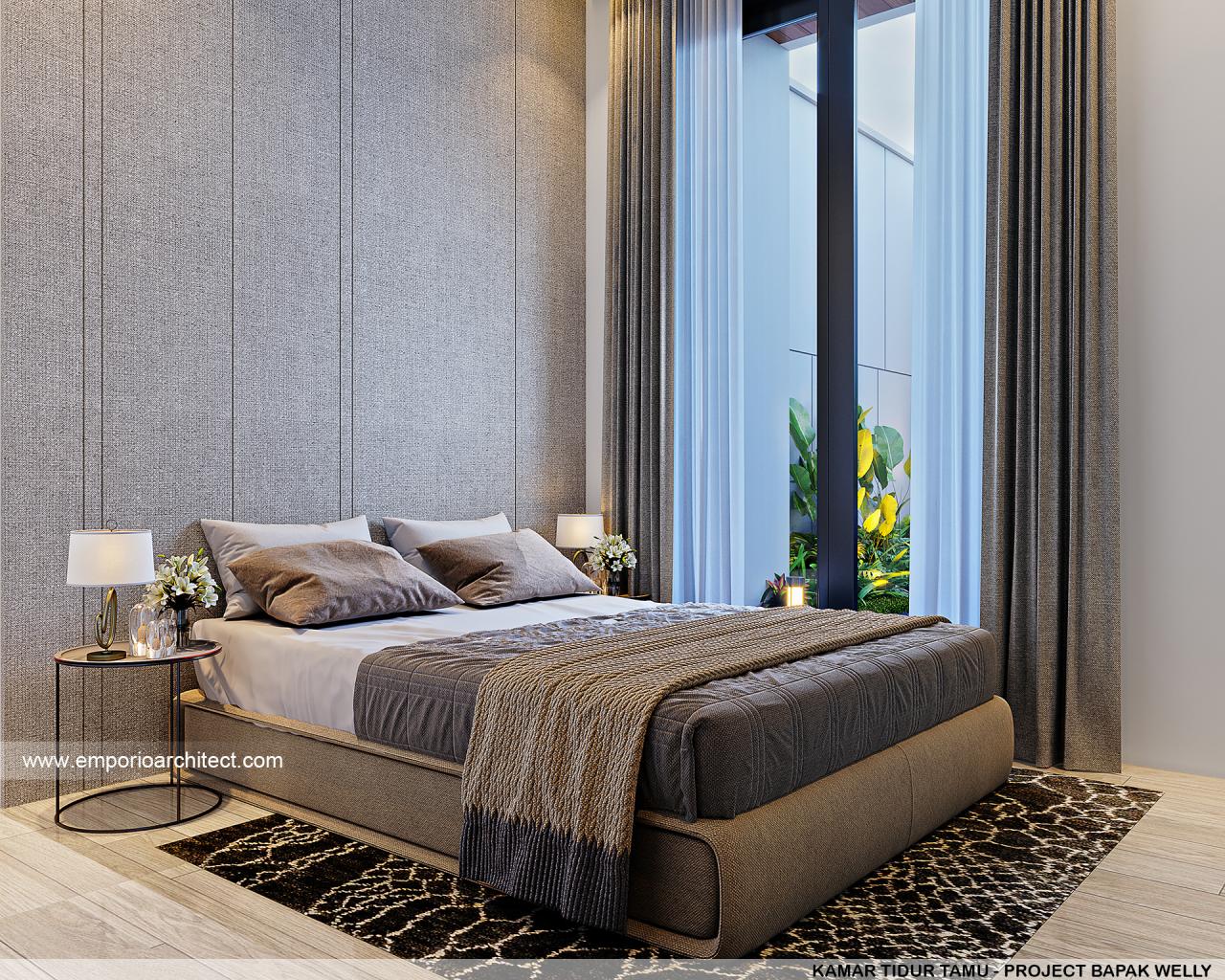 Desain Kamar Tidur Tamu Rumah Modern 3 Lantai Bapak Welly di Balikpapan ...