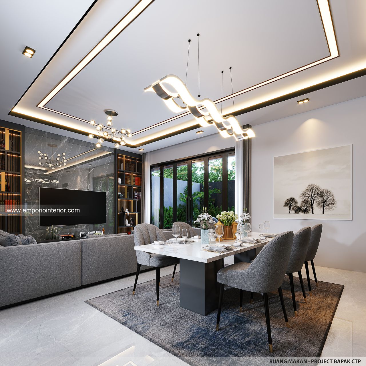 Mr. CTP 1696 Modern House 3 Floors Design - Surabaya 36131 - Dining ...